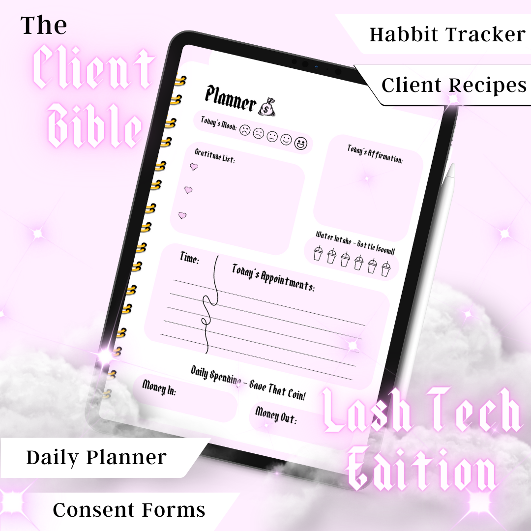 The Lash Client Bible - Digital Client Record Book + Daily Planner ...